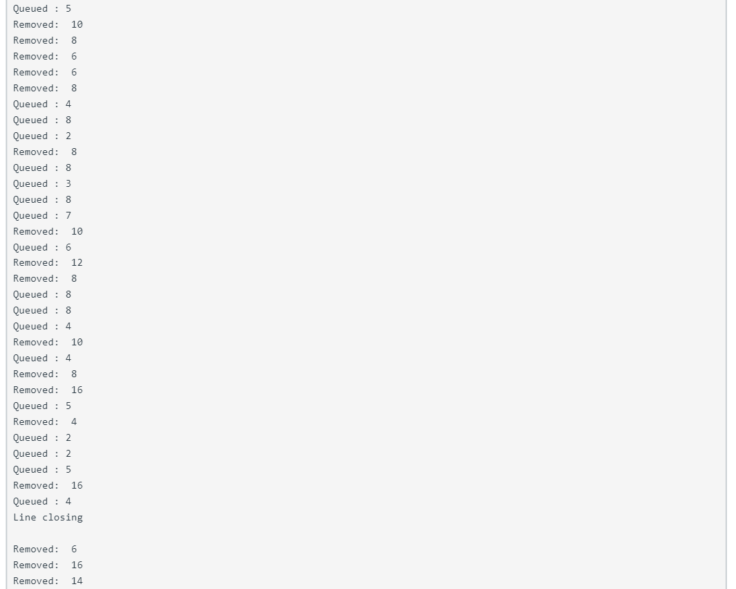 Solved Run the Python Queue Line Simulator three times and | Chegg.com