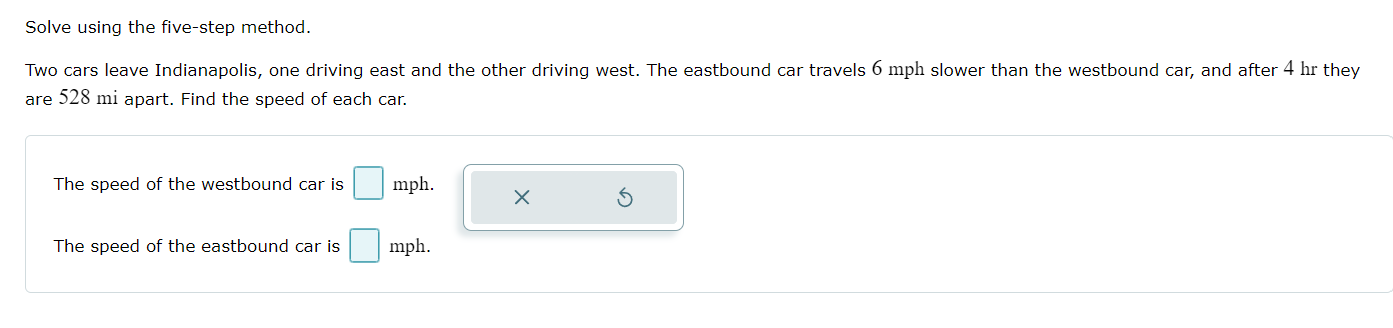 Solved Solve using the five-step method. Two cars leave | Chegg.com