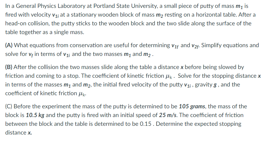 Solved In a General Physics Laboratory at Portland State | Chegg.com