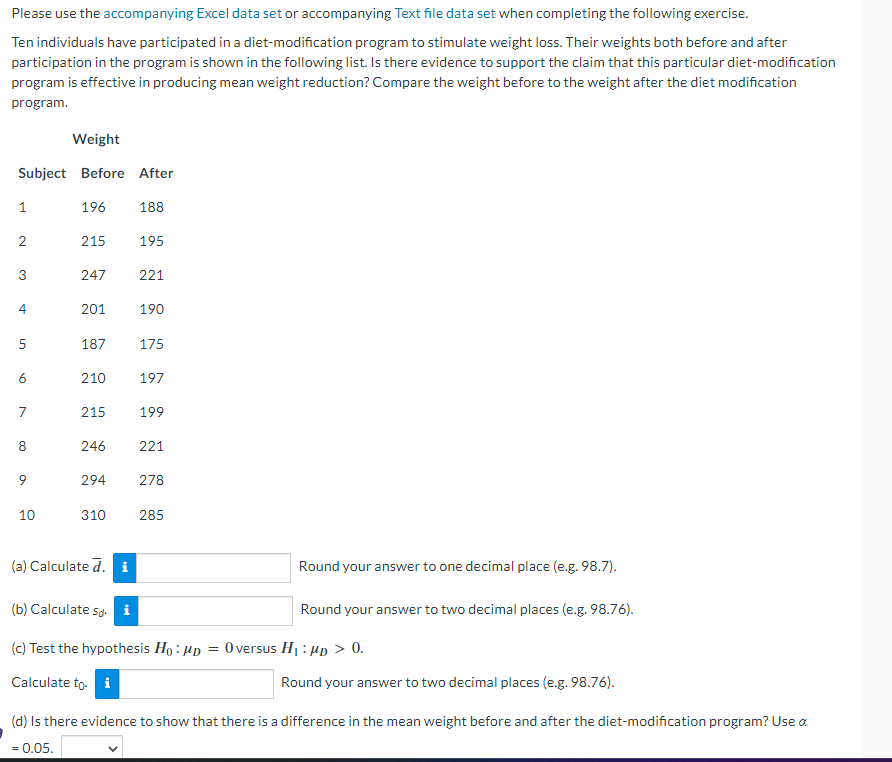 Solved Please use the accompanying Excel data set or | Chegg.com