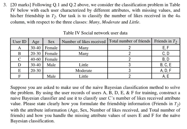 3. [20 marks] Following Q.1 and Q.2 above, we | Chegg.com
