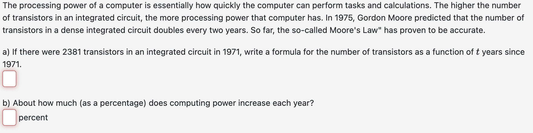Solved The processing power of a computer is essentially how | Chegg.com Solved The processing power of a computer is essentially how | Chegg.com