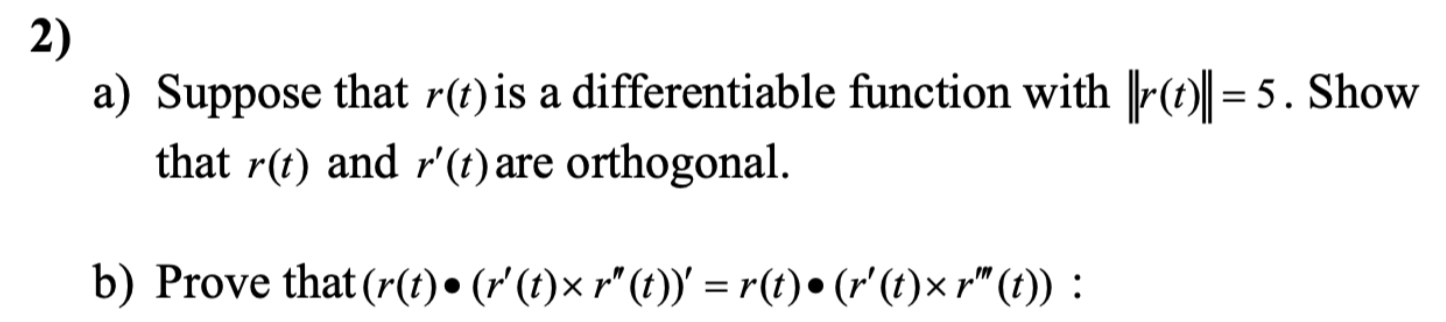 Solved a) Suppose that r(t) is a differentiable function | Chegg.com