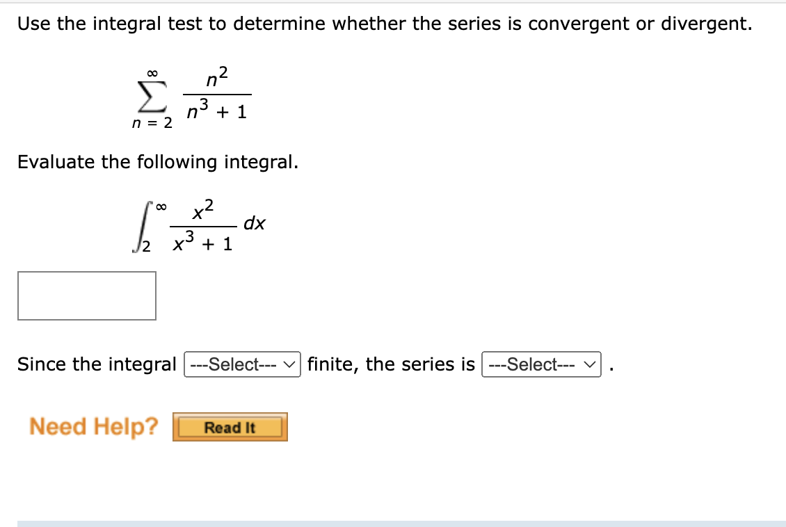 Solved Use the integral test to determine whether the series | Chegg.com