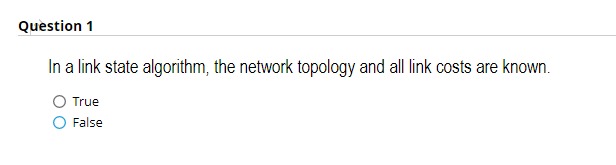 Solved In a link state algorithm, the network topology and | Chegg.com