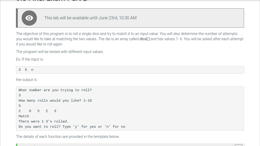 Solved This lab will be available until June 23rd, 10:30 AM | Chegg.com