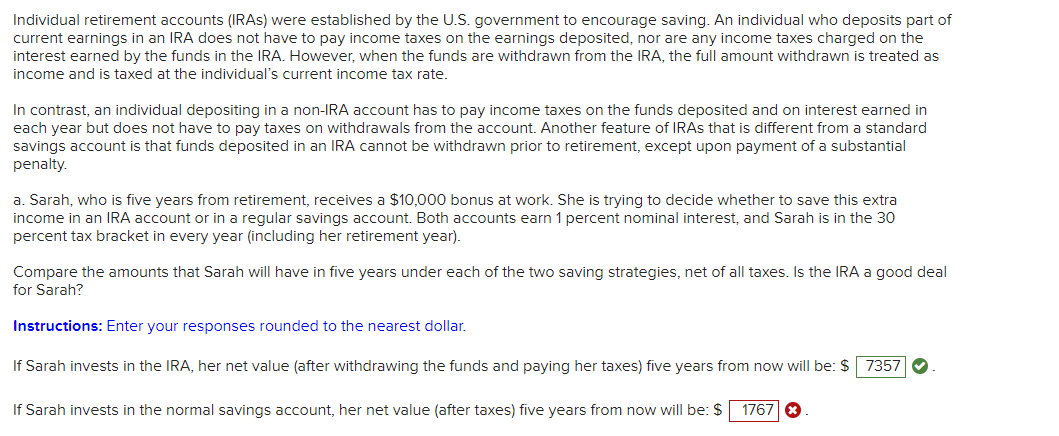 Solved Individual retirement accounts (IRAs) were | Chegg.com