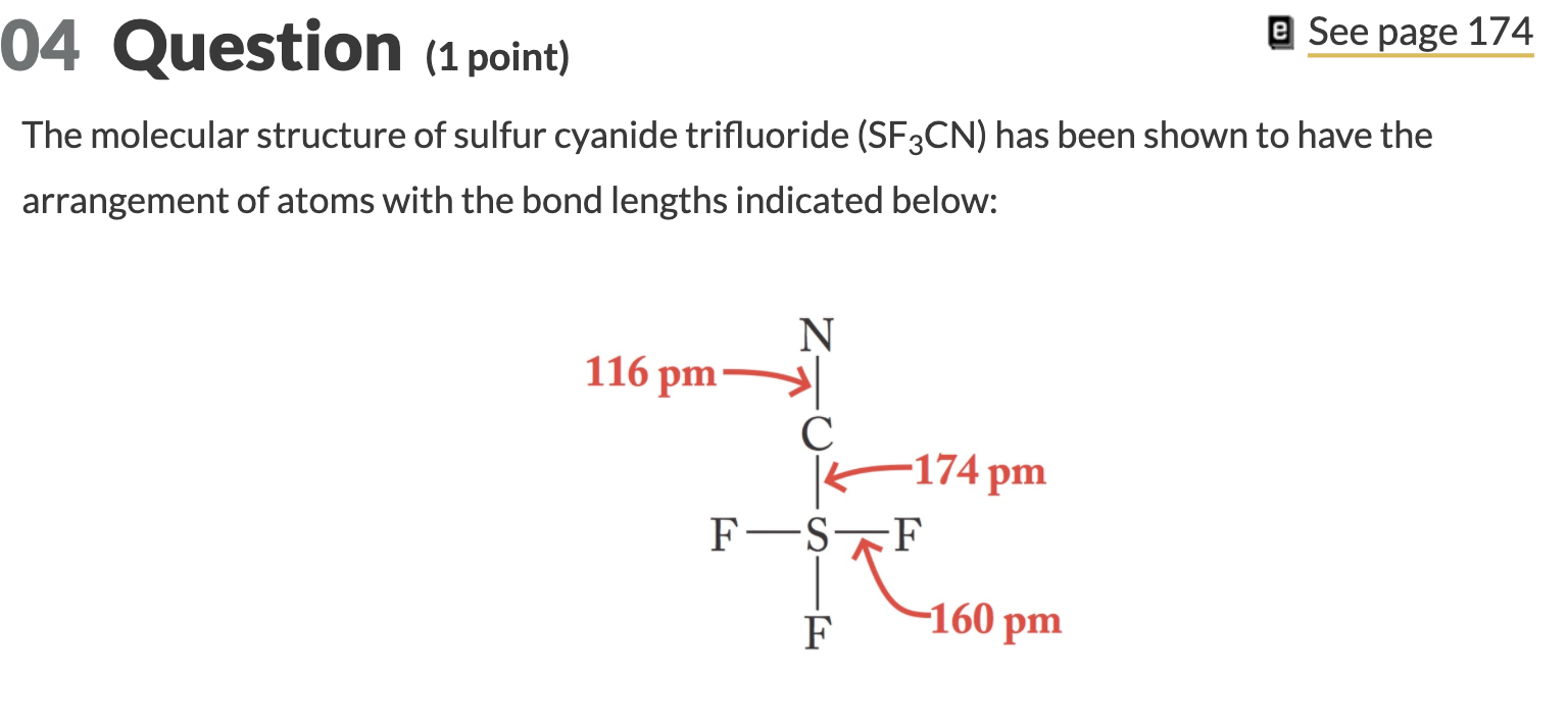 Solved 04 Question (1 point) @ See page 174 The molecular | Chegg.com