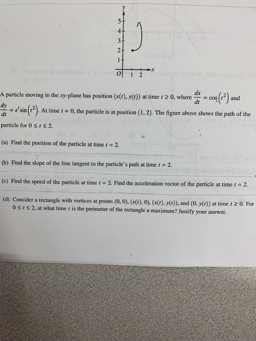 Solved 4 ol 1 2 A particle moving in the xy-plane has | Chegg.com