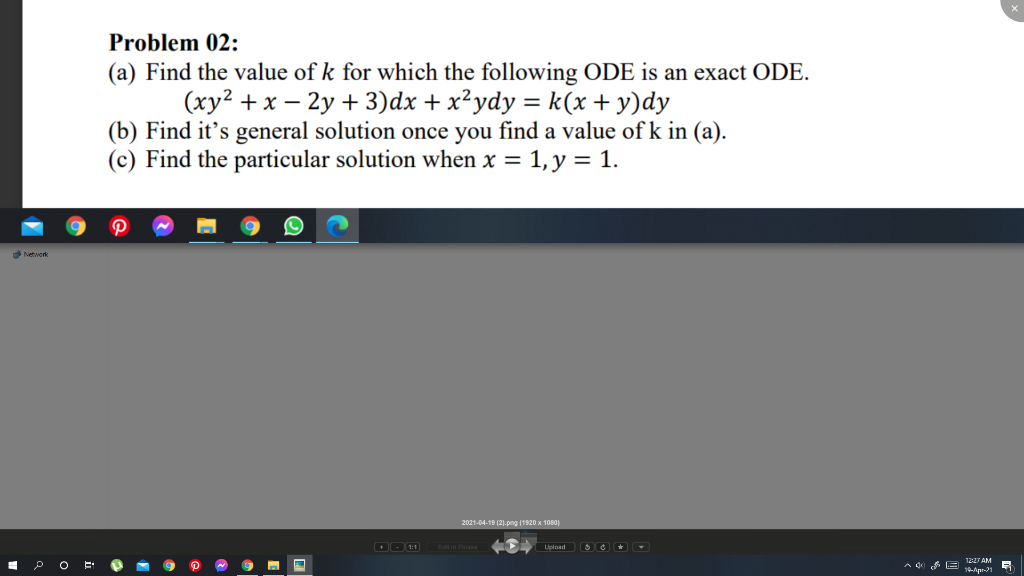 Solved Problem 02: (a) Find the value of k for which the | Chegg.com