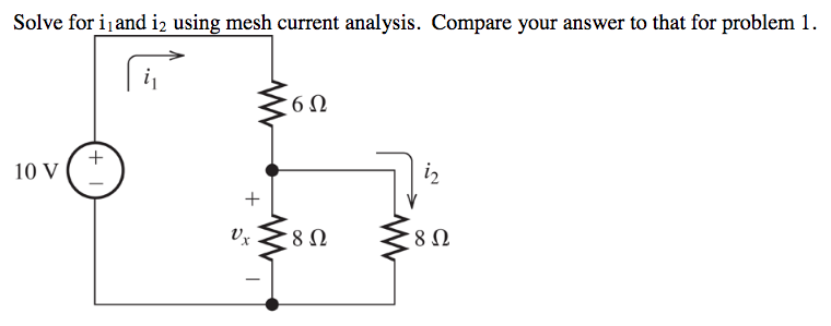 Solved Solve for i and i2 using mesh current analysis. | Chegg.com