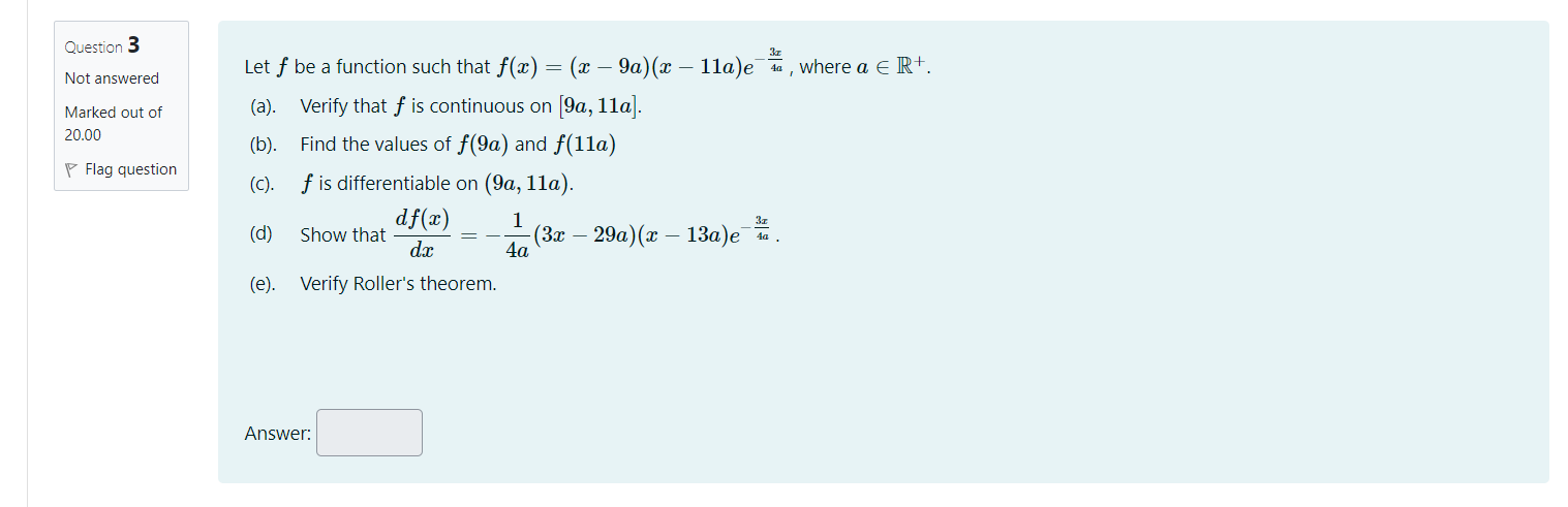 Solved Let f be a function such that | Chegg.com