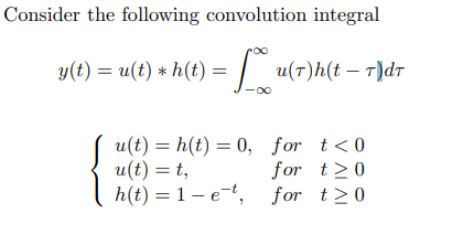 Solved Consider the following convolution integral | Chegg.com