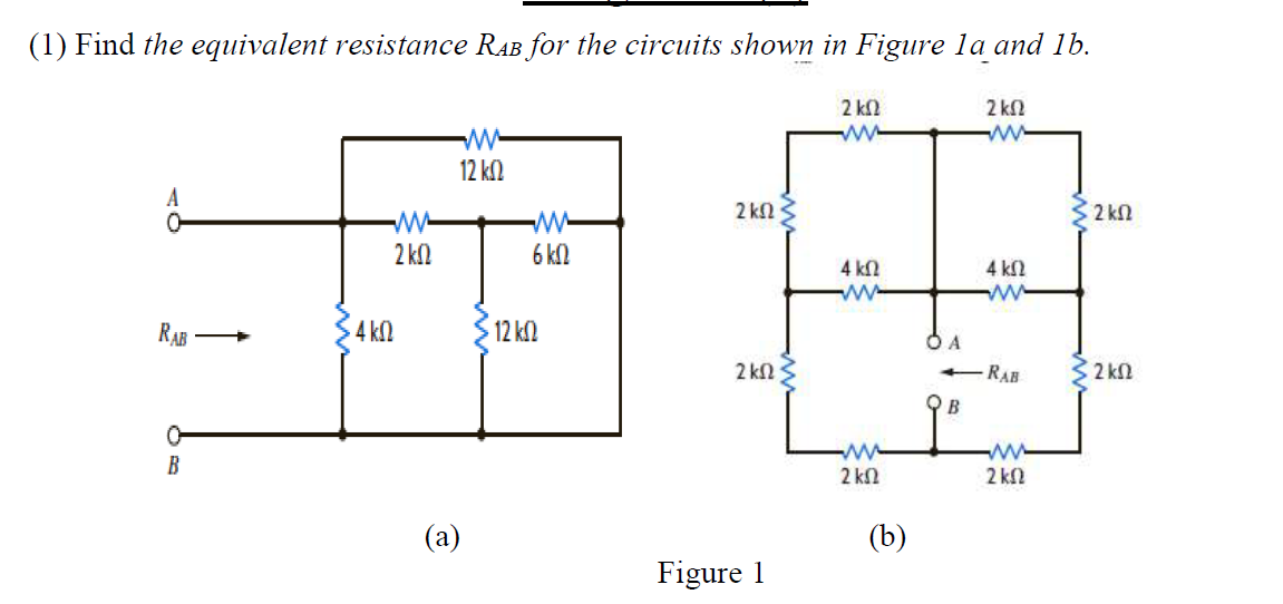 Solved (1) Find the equivalent resistance Rab for the | Chegg.com