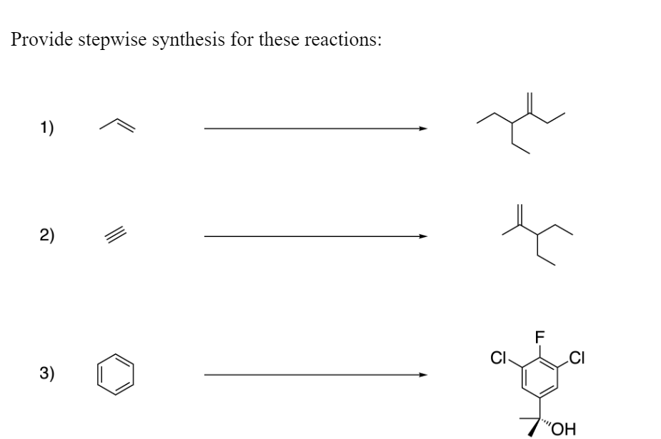 Solved Provide stepwise synthesis for these reactions: 1) 2) | Chegg.com