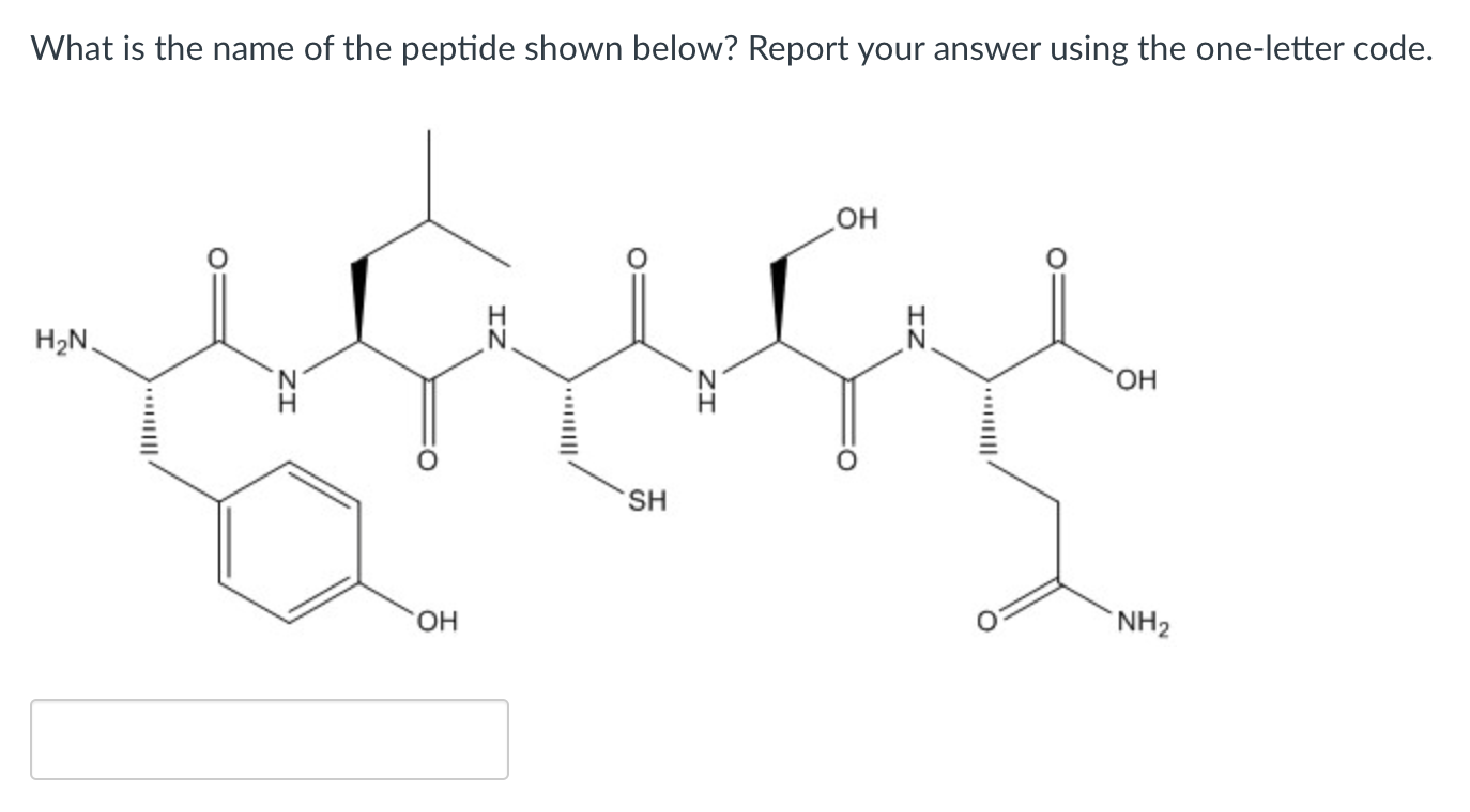Solved What is the name of the peptide shown below? Report | Chegg.com