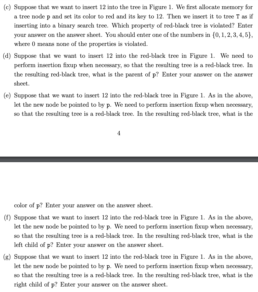 Solved Q7 (14 points) A red-black tree (RBT) T is shown in | Chegg.com