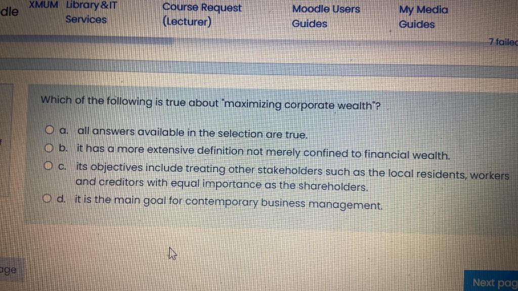 Solved XMUM Moodle XMUM Library & IT Services Course Request | Chegg.com
