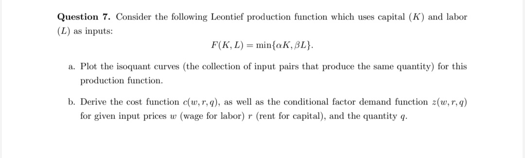 Solved Question 7. Consider the following Leontief | Chegg.com