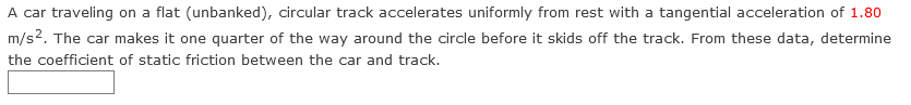 Solved A car traveling on a flat (unbanked), circular track | Chegg.com