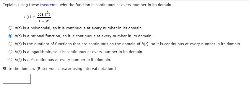 Solved Explain, using these theorems, why the function is | Chegg.com