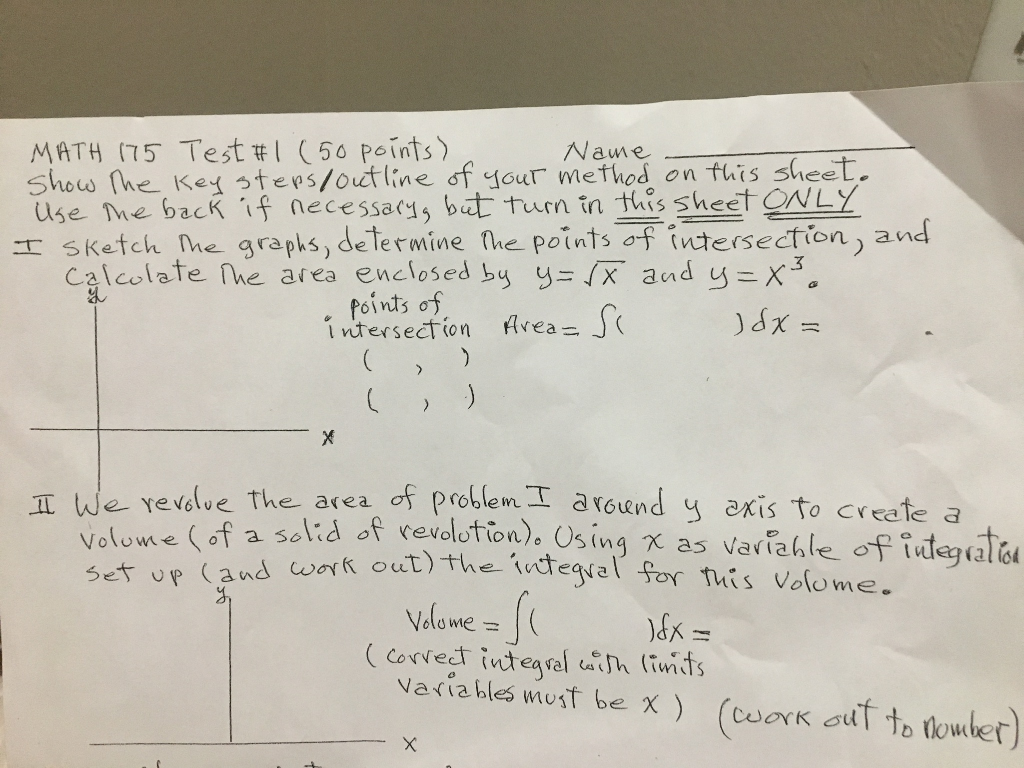 Solved MATH 175 Test # 1 (50 points) Name - Show the key | Chegg.com