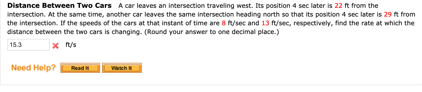 Solved Distance Between Two Cars A car leaves an | Chegg.com