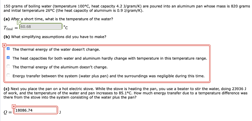 Solved 150 grams of boiling water (temperature 100°C, heat | Chegg.com