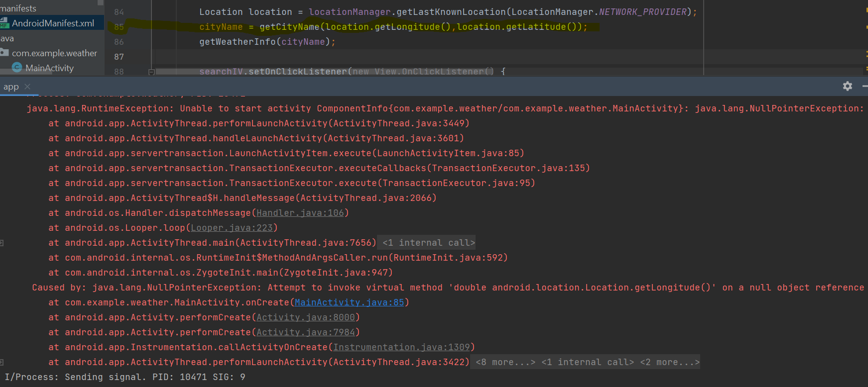 Solved I am trying to make a Weather App. My program doesn't | Chegg.com