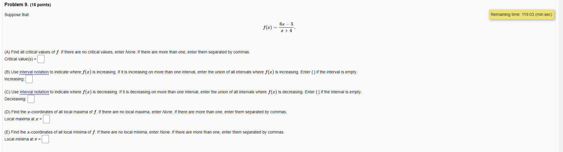 Solved Problem 9. (15 points) Suppose that Remaining time: | Chegg.com Solved Problem 9. (15 points) Suppose that Remaining time: | Chegg.com