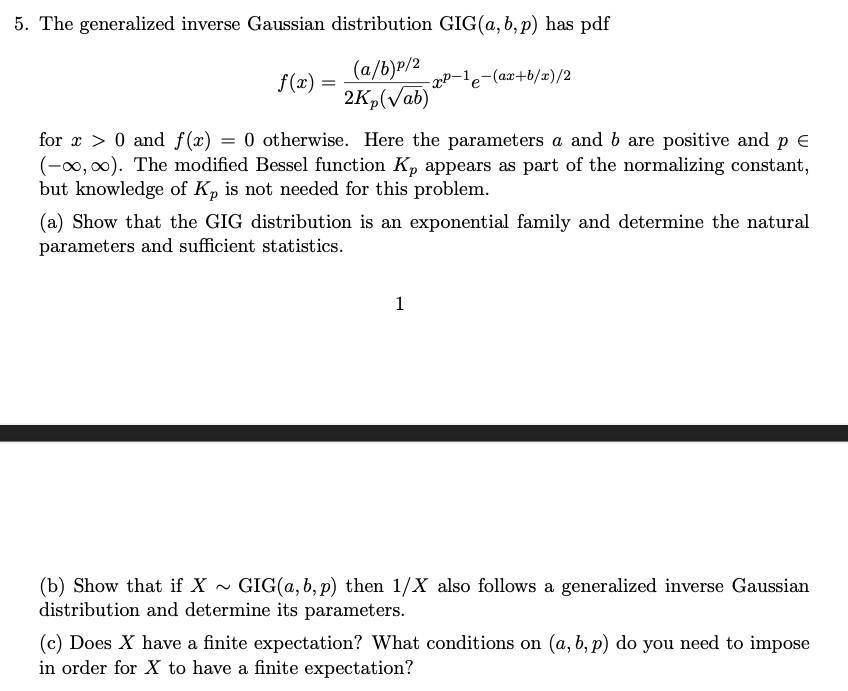 5. The generalized inverse Gaussian distribution | Chegg.com