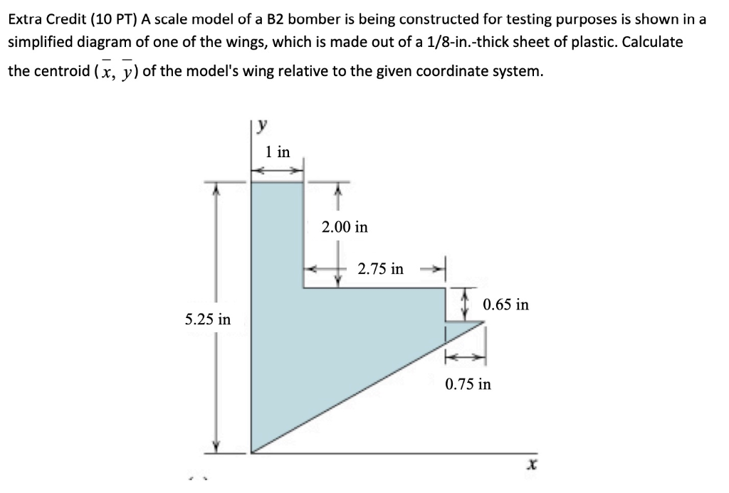 Solved Extra Credit (10 PT) A scale model of a B2 bomber is | Chegg.com