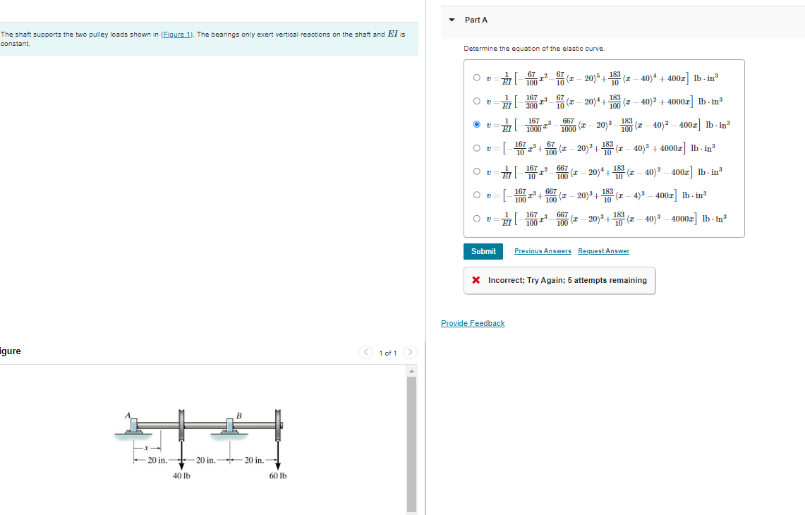 Solved The shaft supports the two pulley loads shown in | Chegg.com