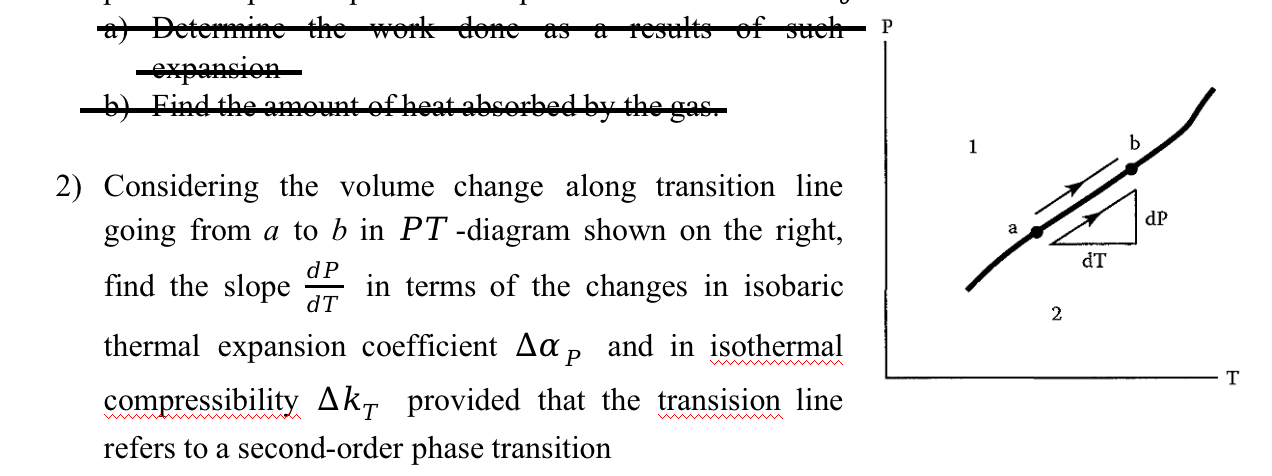 Solved 2) Considering the volume change along transition | Chegg.com