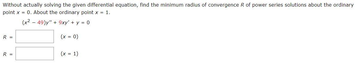 Solved Without actually solving the given differential | Chegg.com