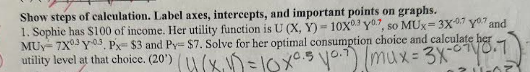 Solved Show steps of calculation. Label axes, intercepts, | Chegg.com