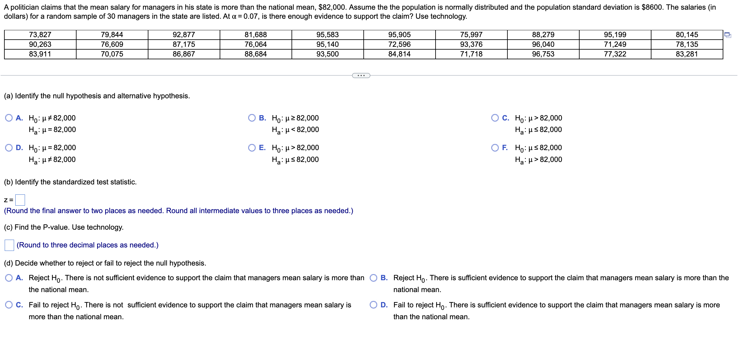 Solved dollars) for a random sample of 30 managers in the | Chegg.com