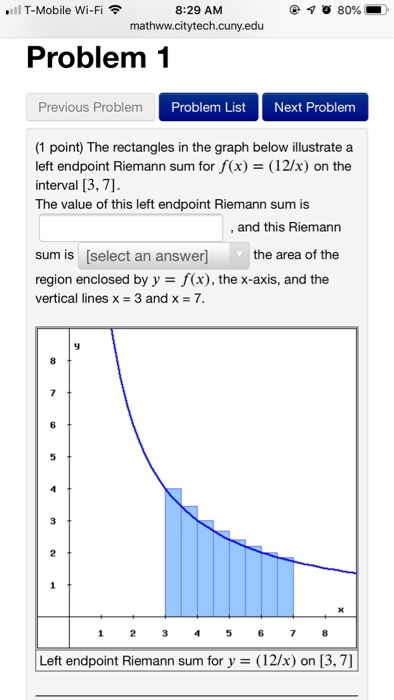 Solved T-Mobile Wi-Fi 8:29 AM mathww.citytech.cuny.edu 80%-- | Chegg.com