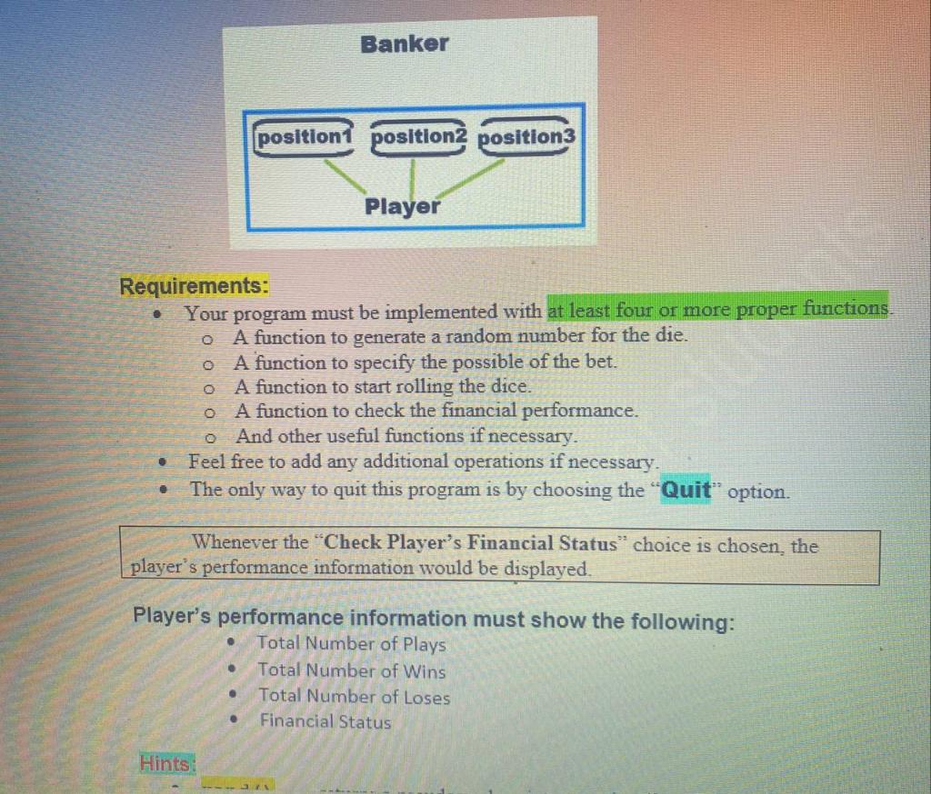 Solved Objectives: Learn how to write a simple card game | Chegg.com