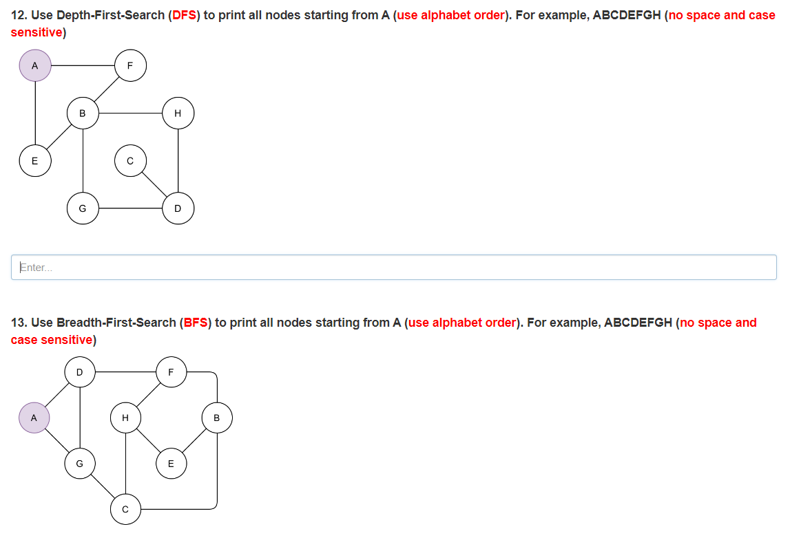 Solved Use Depth-First-Search (DFS) to print all nodes | Chegg.com Solved Use Depth-First-Search (DFS) to print all nodes | Chegg.com