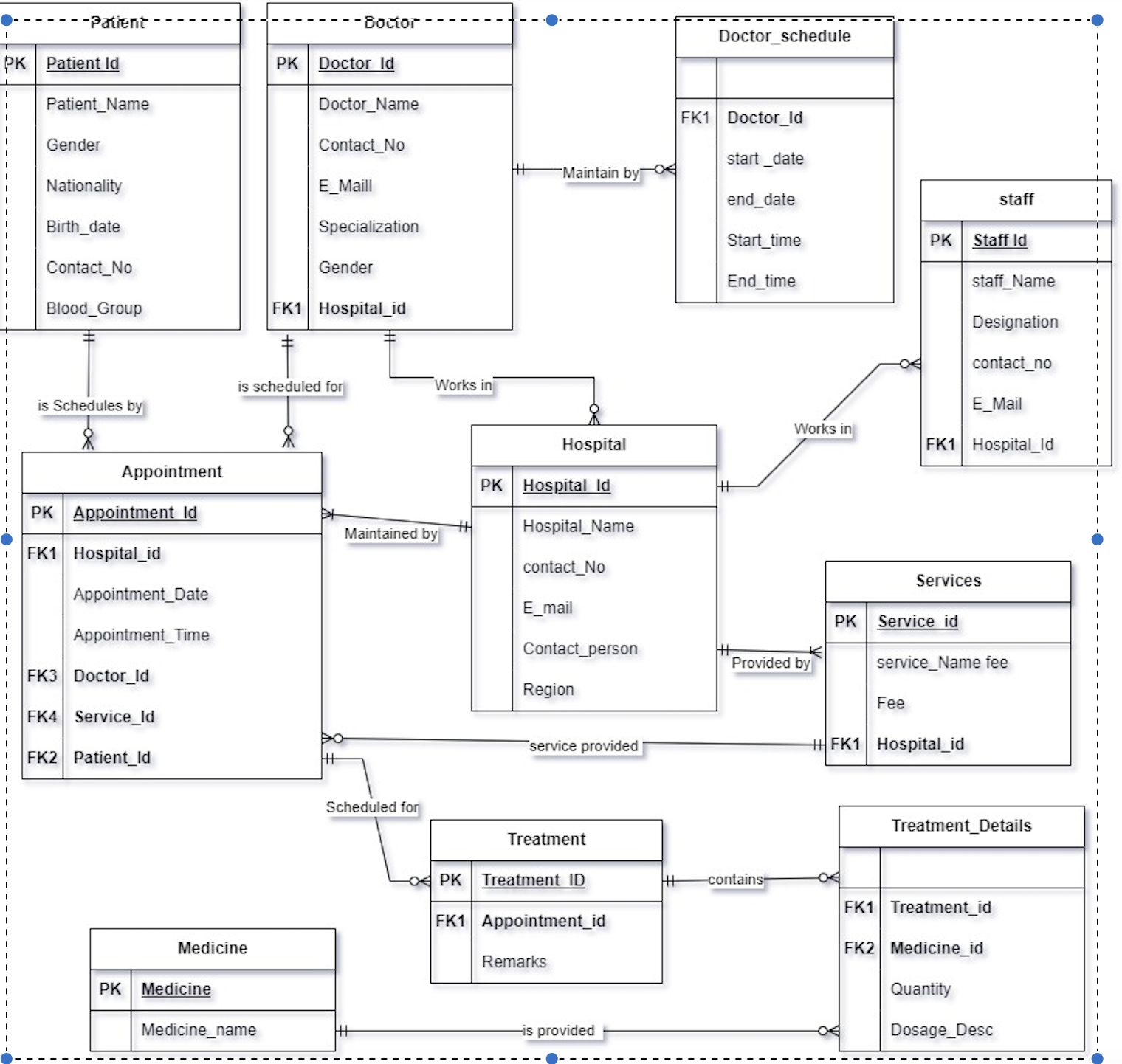 Solved The business rules for hospital management system The | Chegg.com