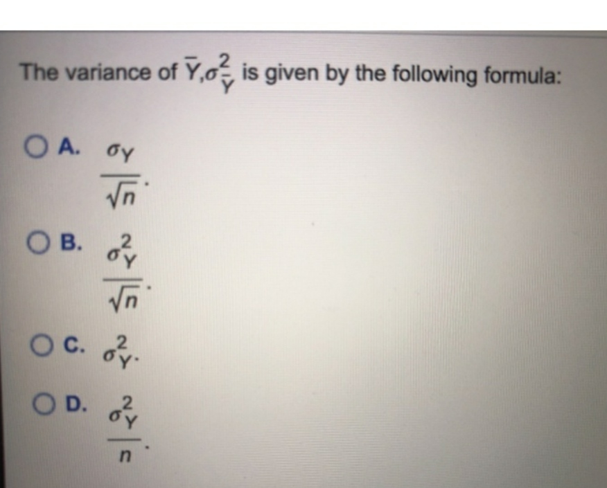 Solved The variance of 7,0? is given by the following | Chegg.com