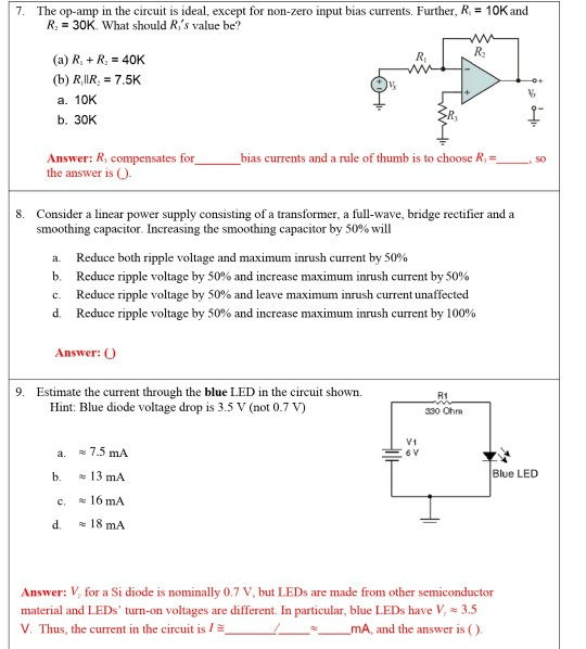 Solved 7. The op-amp in the circuit is ideal, except for | Chegg.com