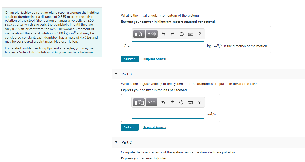 Solved What is the initial angular momentum of the system? | Chegg.com