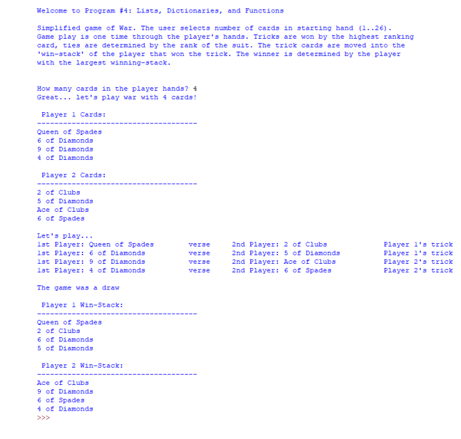Solved Lists, Dictionaries, and Functions Purpose: Program | Chegg.com