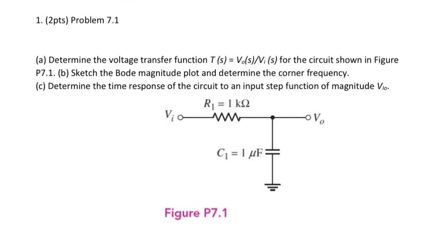 Solved (a) Determine the voltage transfer function | Chegg.com