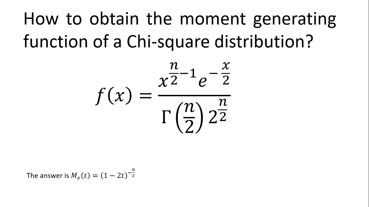 Solved How to obtain the moment generating function of a | Chegg.com