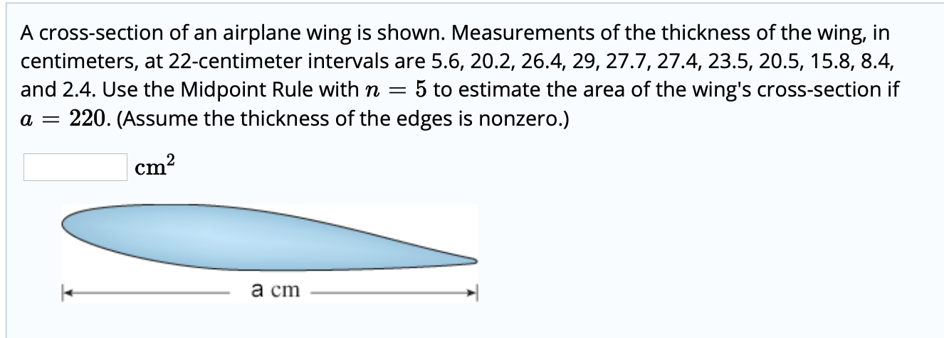 Solved A cross-section of an airplane wing is shown. | Chegg.com
