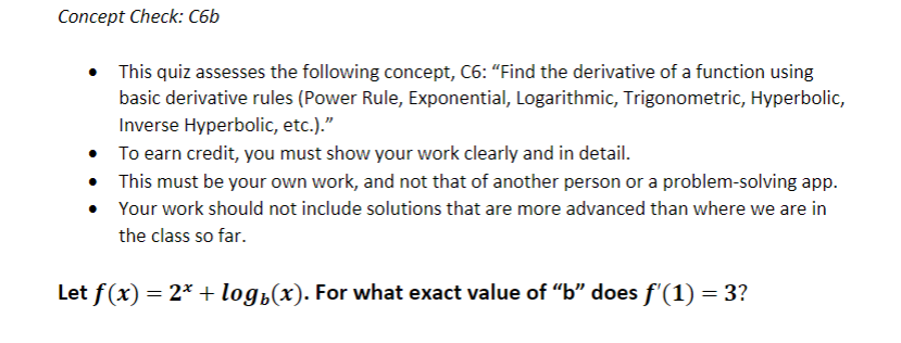 Solved Concept Check: C6b This quiz assesses the following | Chegg.com
