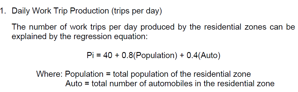 Solved Perform 4- Step Model Calculations using the data | Chegg.com